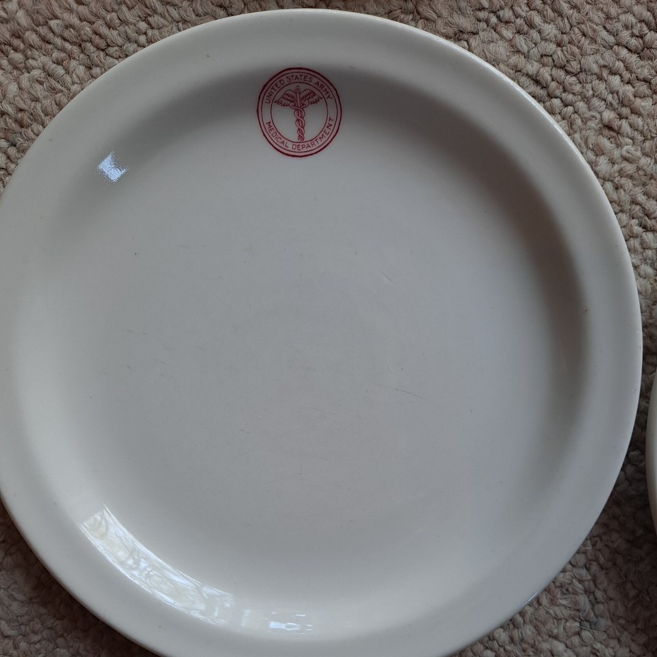 United States Army Medical Department Plate Shal-O-Rim Red Logo 7 1/4 ...
