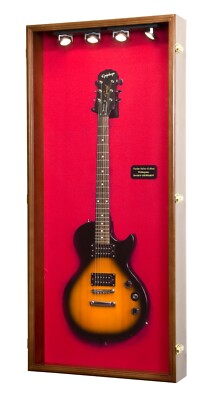 Large Electric / Bass / Fender Guitar Display Case Cabinet Rack Holder ...