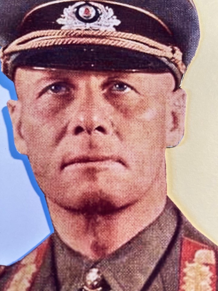 German WW 2 General Erwin Rommel Colorized Photo Standee 10.5" Tall | eBay