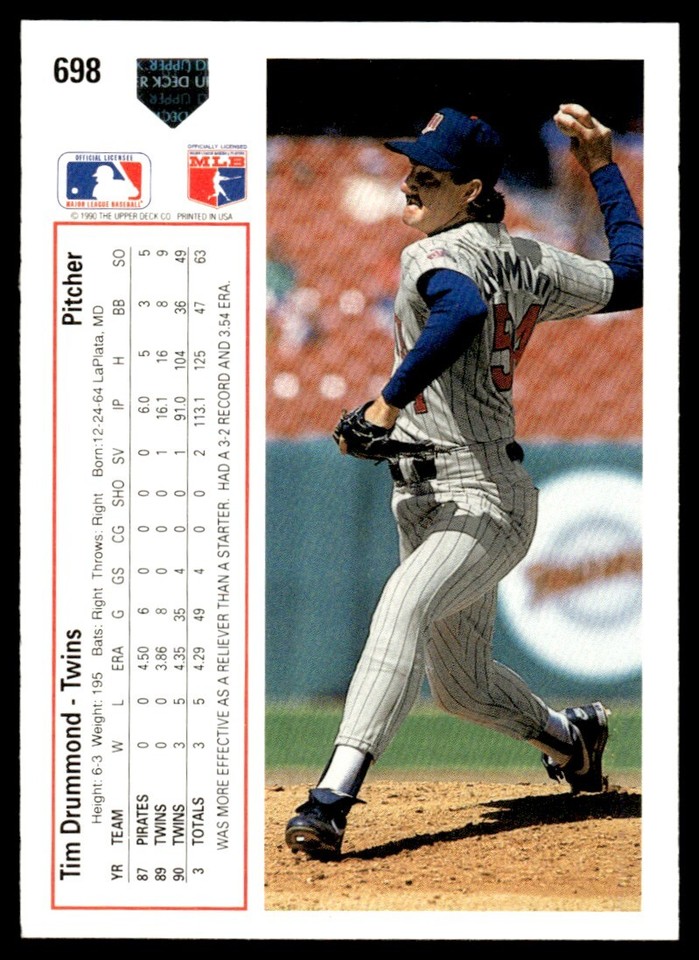 1991 Upper Deck #698 Tim Drummond Minnesota Twins | eBay