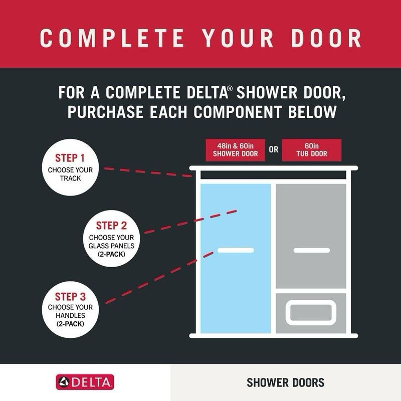 55-60 in. Contemporary Frameless Sliding Bathtub Track Assembly Kit in ...