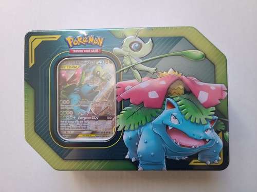 Pokemon Celebi & Venusaur GX Tin ENGLISH Factory Sealed 2019 Sun & Moon ...