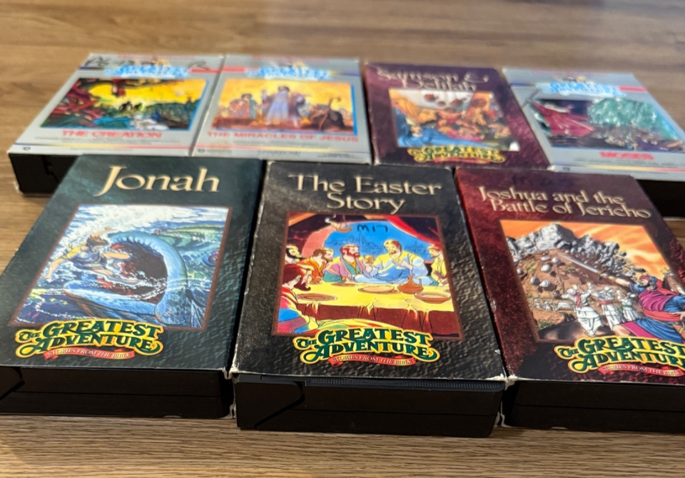 ️ Lot of 7 Religious Christian VHS Tapes | Greatest Adventure Bible ...