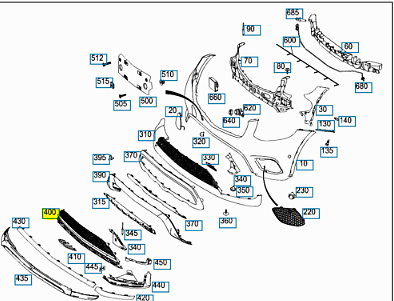 MERCEDES GLC X253 AMG Sport Front Bumper Grill 2015 to 2019 A2538852400 ...