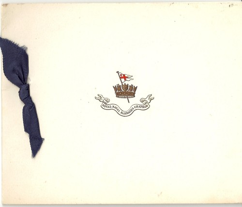 HMS Pembroke. Christmas Card With Blue Ribbon. "Royal Naval Barracks ...