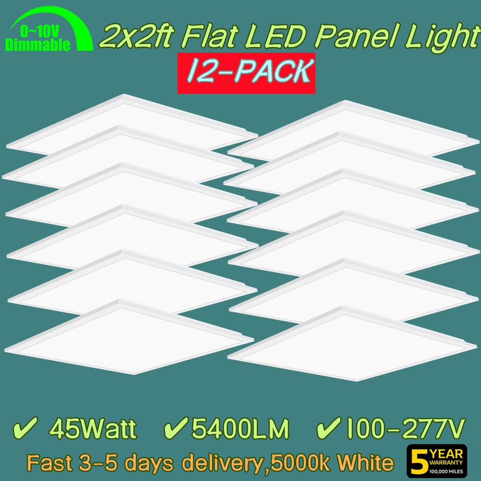 2x2 FT LED Flat Panel Troffer Light,2x4 FT Recessed Back-Lit Drop ...