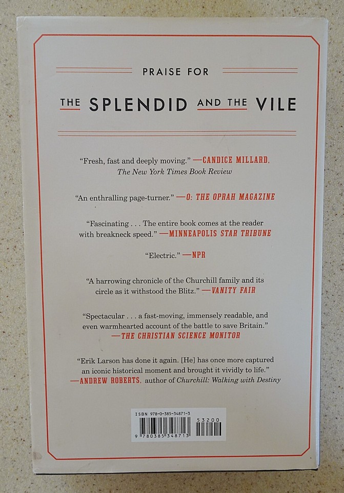 The Splendid and the Vile by Erik Larson Hard Back Good Condition ...