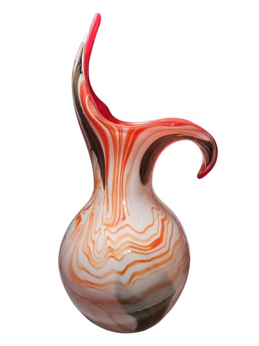 1960’s 18” Vintage Italian Multicolor Opaline Vase Murano Free Form ...