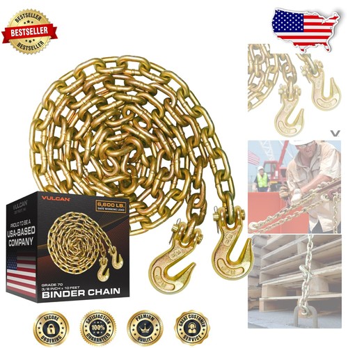 Industrial Strength 10ft Grade 70 Chain with Grab Hooks - Safe at 6,600 ...
