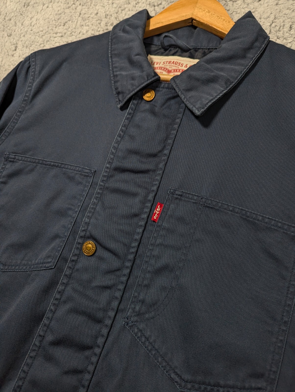 Levi's Chore Jacket Men's Small Navy Utility Engineers Full Zip Coat ...