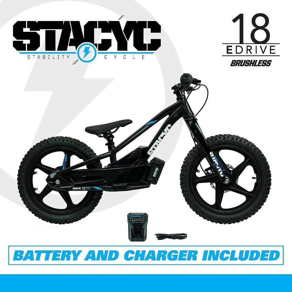 STACYC Brushless 18eDRIVE Electric Balance Bike for Kids Ages 8-10 ...