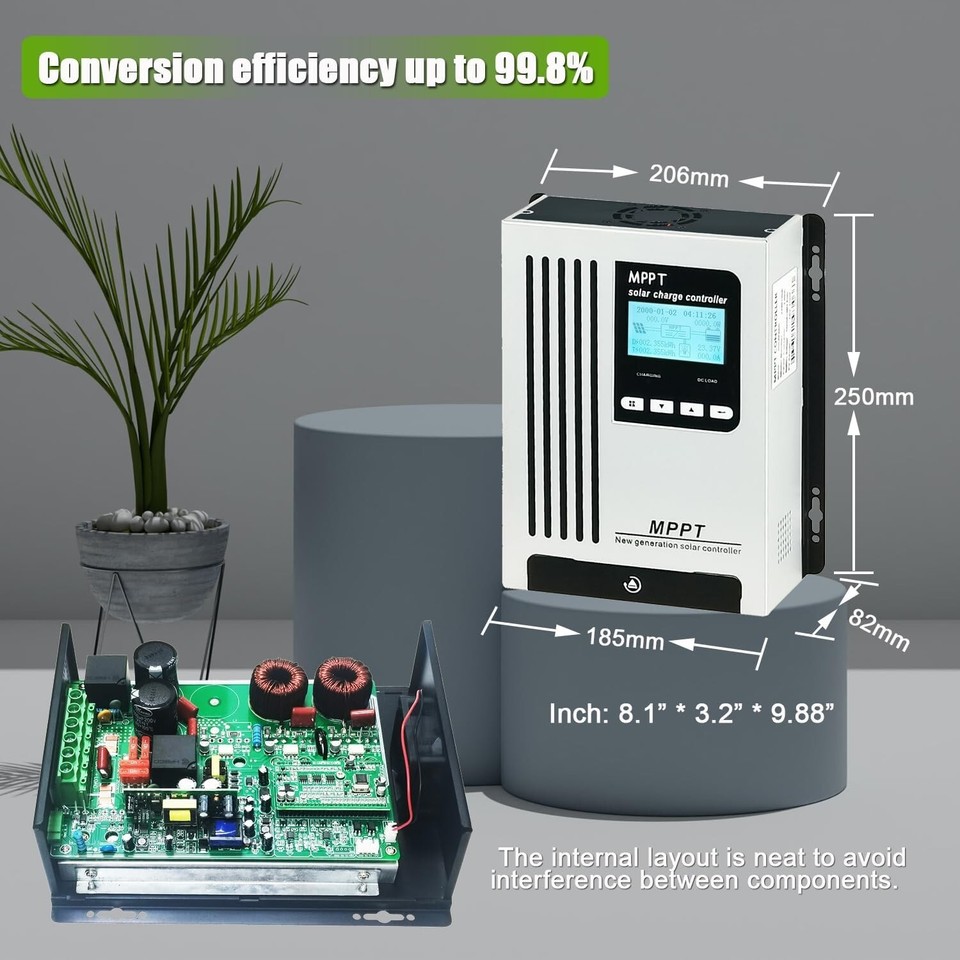 48V 45A MPPT Solar Charge Controller DC150V 12V 24V 48V Auto Max PV Input 2440W | eBay