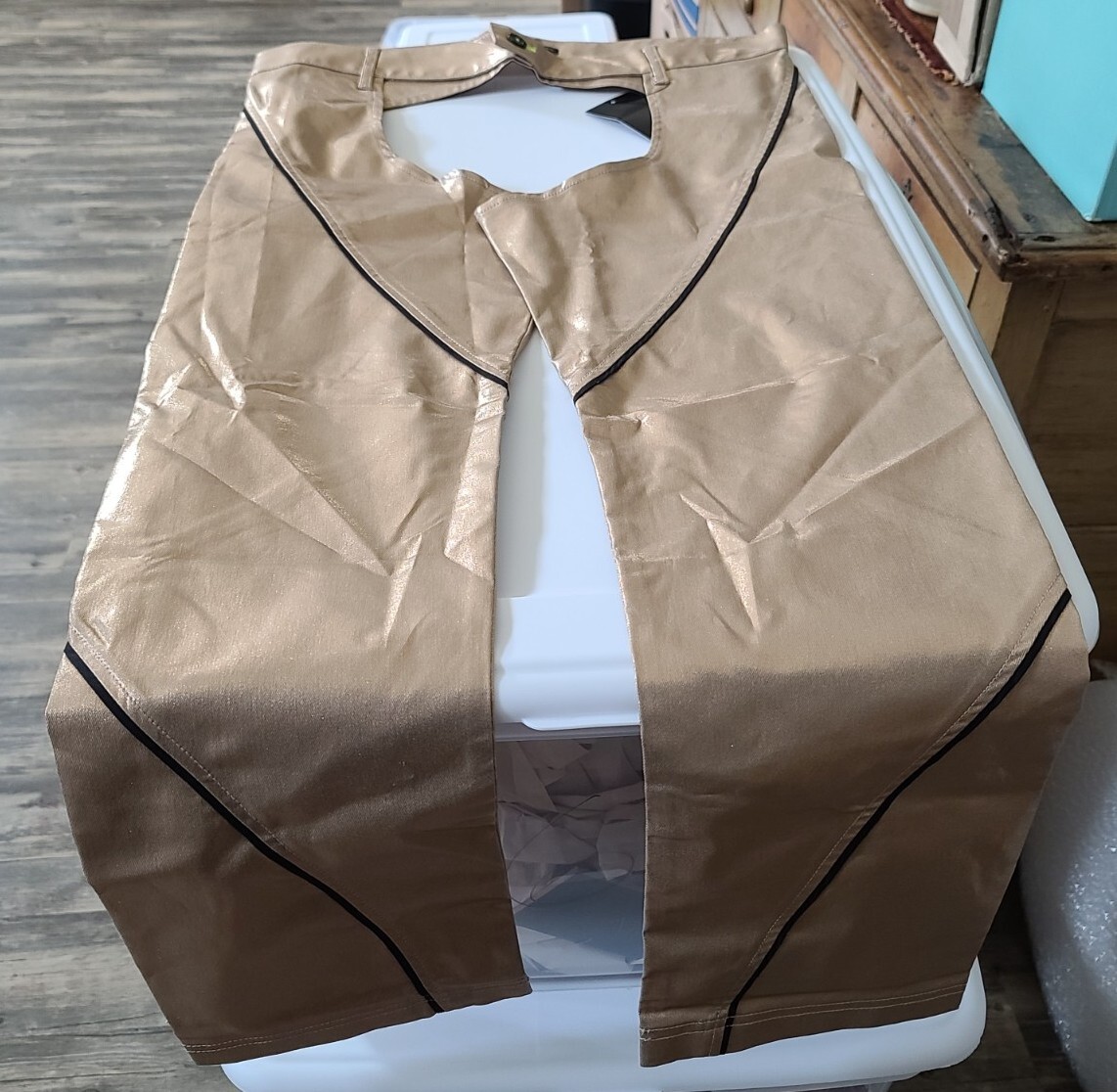 Andrew Christian Gold Lame Chaps Size 34 | eBay