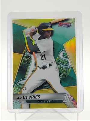 LEO DE VRIES 2025 BOWMAN'S BEST TOP PROSPECTS YELLOW REFRACTOR /75 ...
