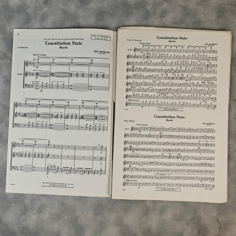 Constitution State March Band Set Score & Parts Carl Fischer Eric ...