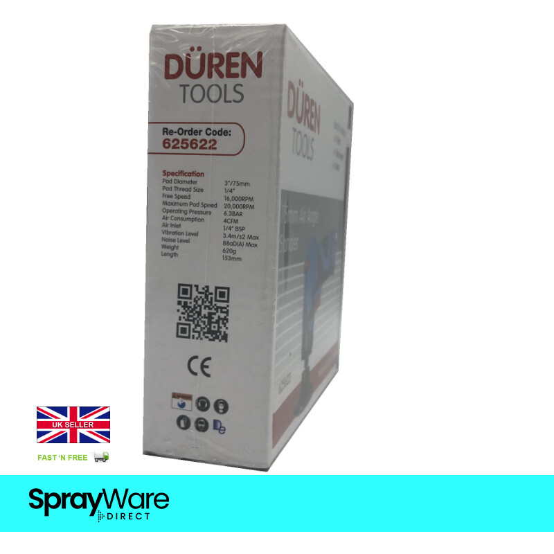 Duren Tools Fast Mover 75mm Air Operated Angle Sander 625622 | eBay UK