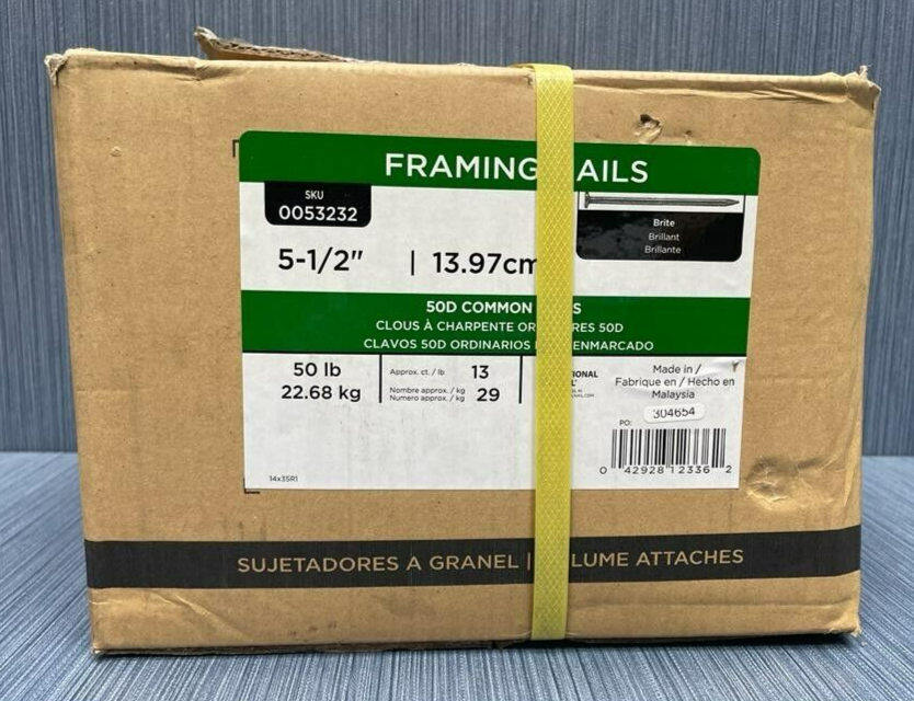 50 lbs National Nails 0053232 Pro-fit 50D Common Framing Nails 5 1/2 ...