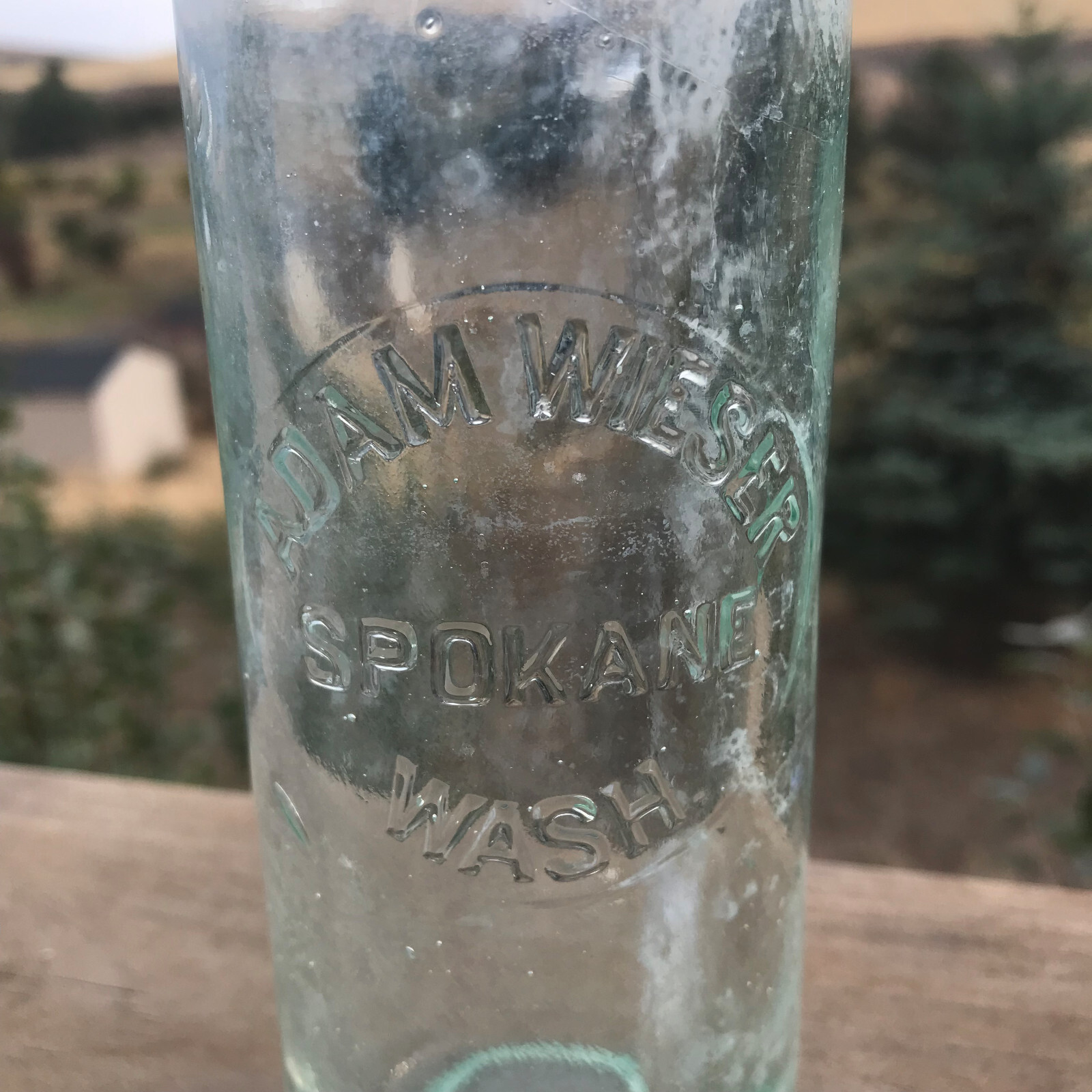 Vintage ADAM WIESER SPOKANE WASH EMBOSSED BOTTLE 9 1/2 INCHES ...