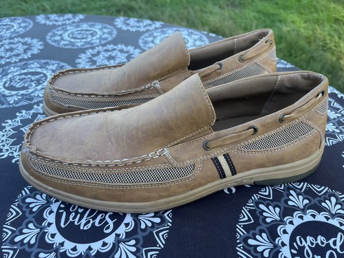 Mens Tans Tansmith Slip-on loafer Shoes Size 10 Synthetic Leather Boat ...