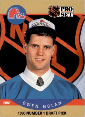 1990-91 Pro Set 1st Round Draft Pick #401 Owen Nolan Rookie Quebec ...