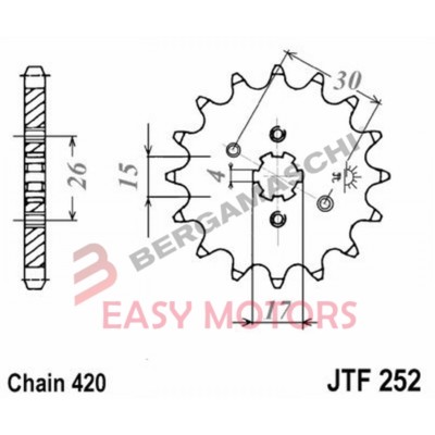 Pignon JT 252 Z17 JTF252.17 | eBay