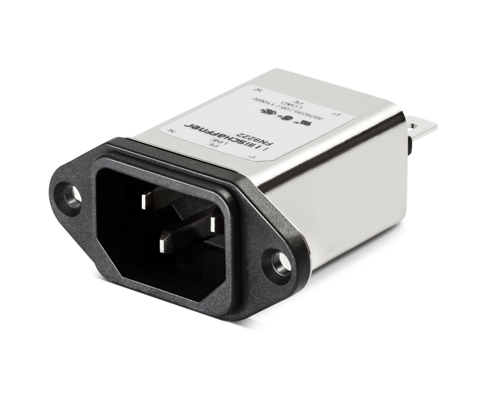 FN9222-3-06, SCHAFFNER, Power Connector Receptacle, Male Blades IEC 320 ...