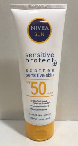 Nivea Sun Sensitive Protect Sunscreen Lotion SPF 50 100mL Fast AUS Post ...