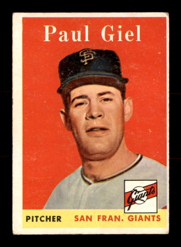 1958 Topps #308 Paul Giel VG/VGEX X2672511 | eBay