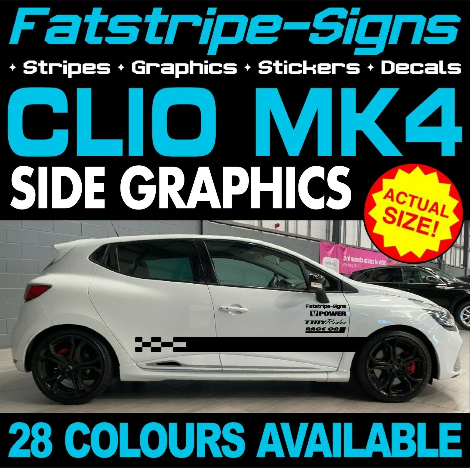 to fit RENAULT CLIO MK4 GRAPHICS STRIPES STICKERS DECALS 1.2 1.5 D ...
