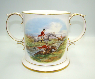 Spode Herring Hunt Hand Painted Loving Cup Signed WH | eBay