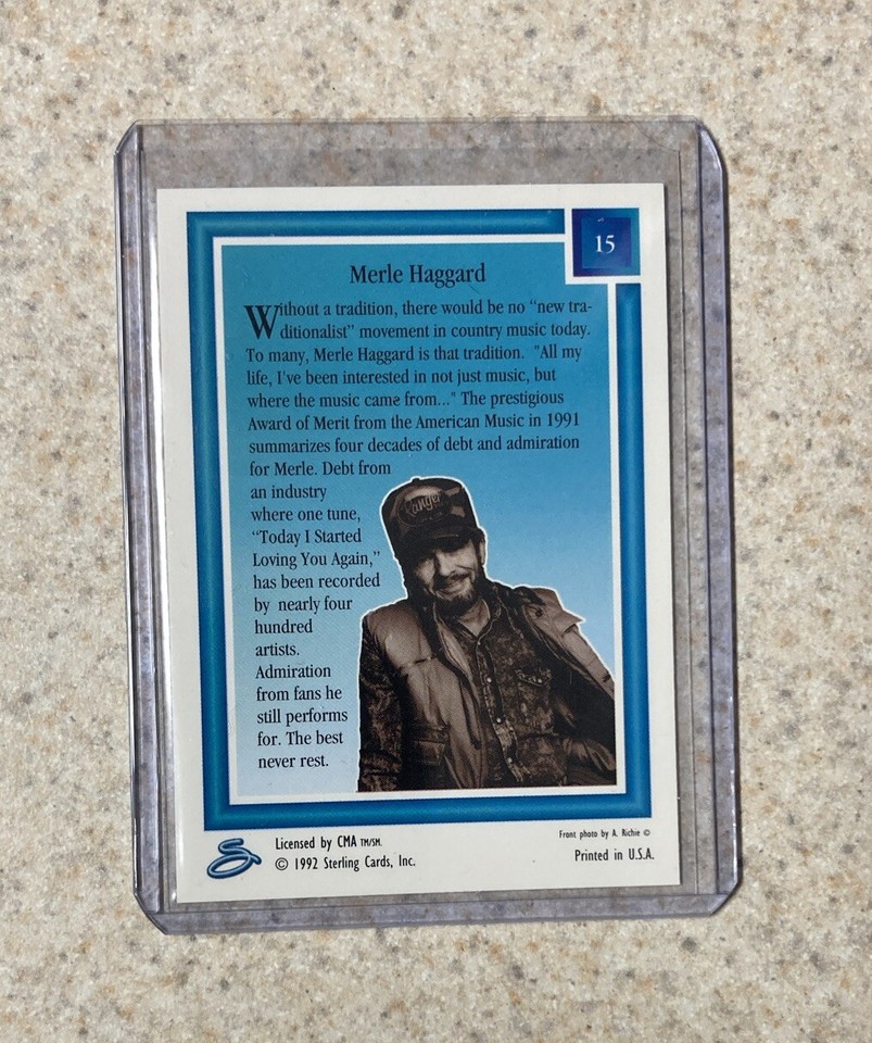 MERLE HAGGARD CMA Trading Card 1992 Sterling Cards CMA Country GOLD ...