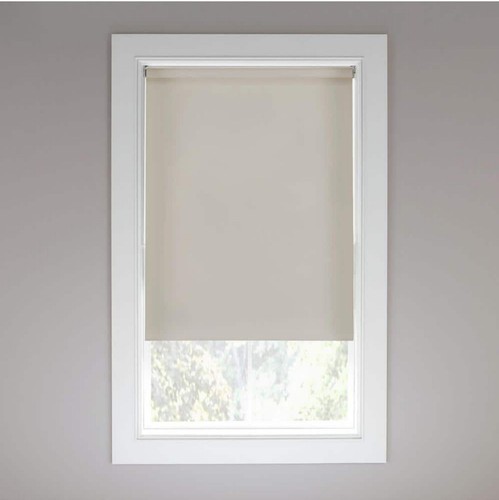 Cut-to-Size Cloud Cordless Blackout Fabric Roller Shade 55.25 in.W x 72 ...