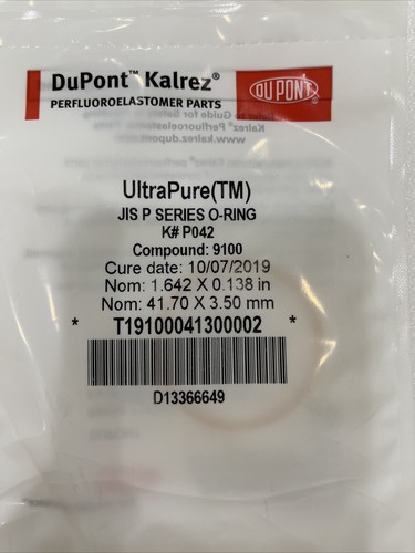 DuPont Kalrez Perfluoroelastomer UltraPure, JIS P Series ,K#P042 9100 ...