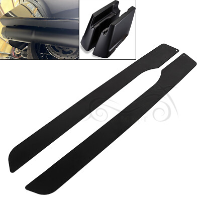 Pair Black Stretched Extended Saddlebag Skid Plates For Harley Touring ...