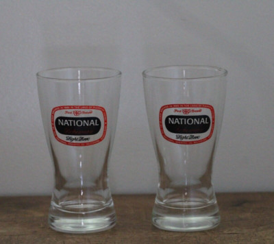 2 Vintage National Bohemian Natty Boh Light Beer Advertising Glasses | eBay