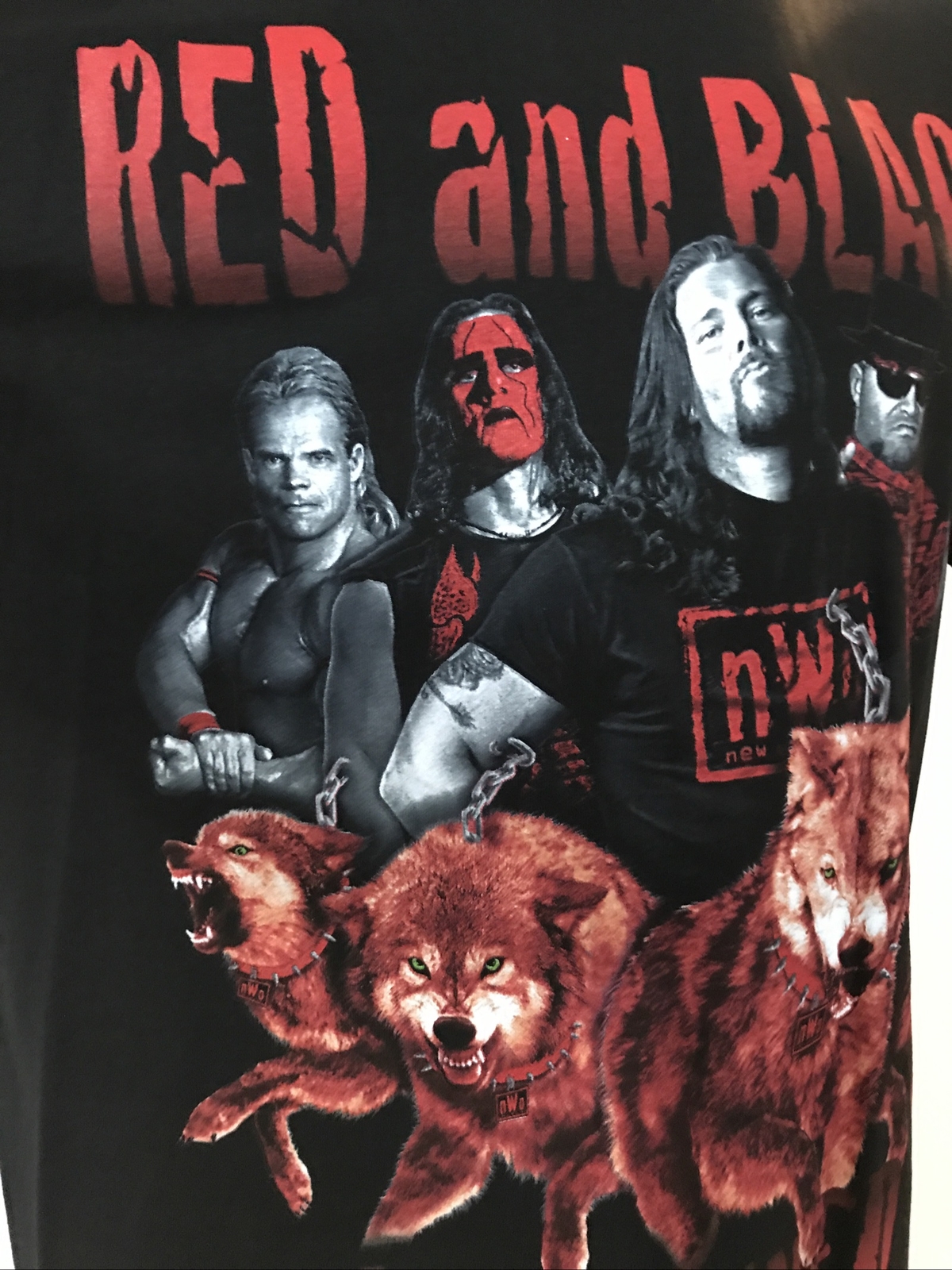 NOS 1998 vtg nWo Wolfpack Red Black Unchained T-Shirt… - Gem