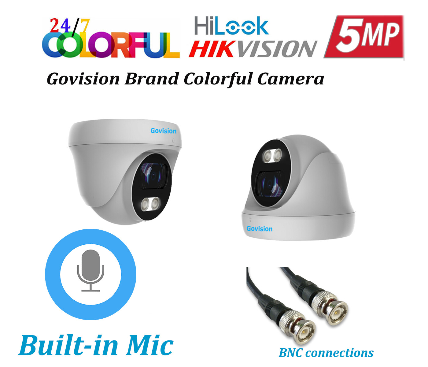 HIKVISION HILOOK 5MP COLORVU AUDIO MIC CCTV SECURITY OUTDOOR CAMERA ...