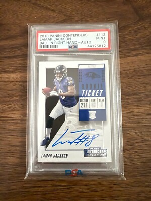 2018 Contenders Lamar Jackson #112 Rookie Ticket Auto PSA 9 🔥🔥 | eBay