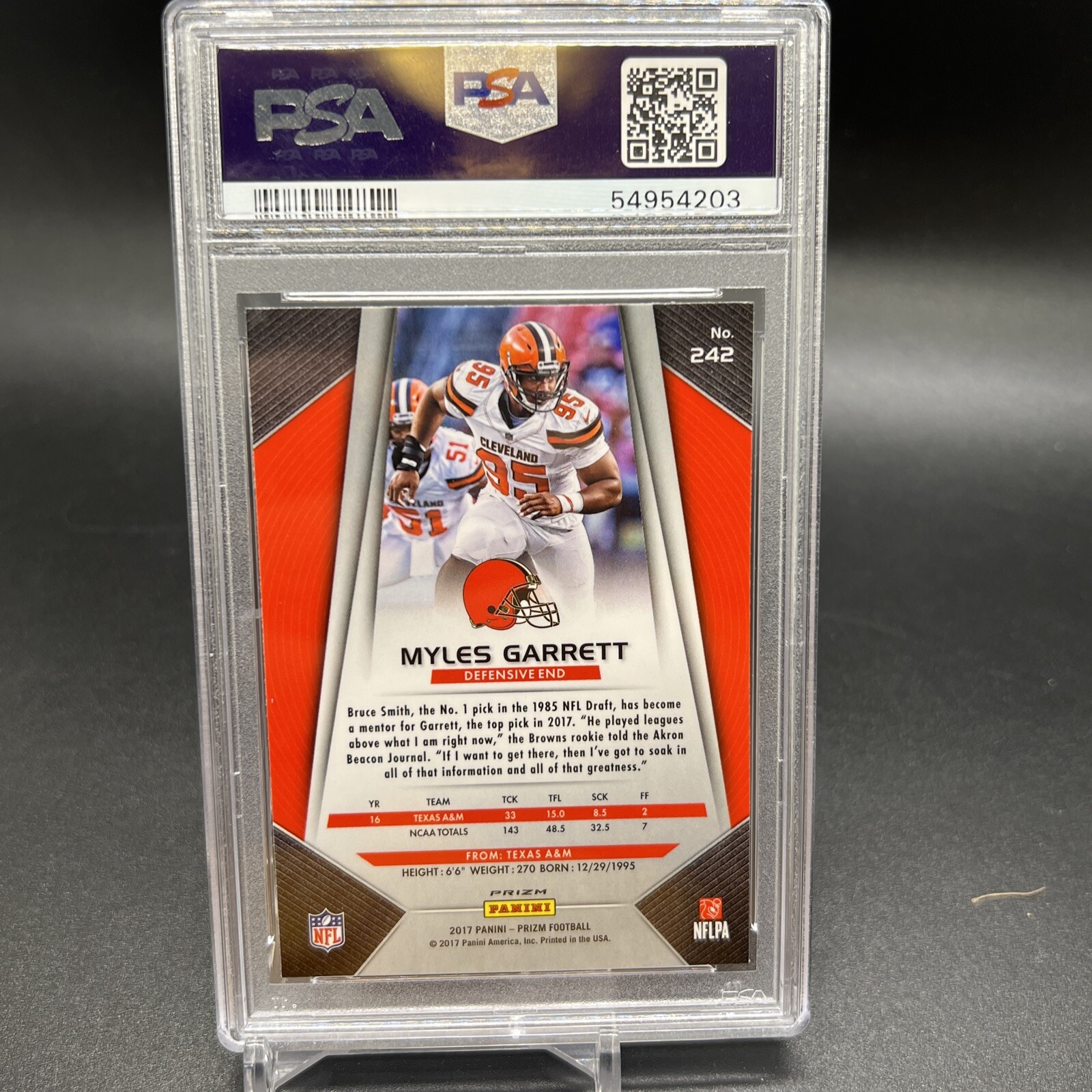 2017 Panini Prizm Silver Rookie Myles Garrett PSA 9 Mint | eBay