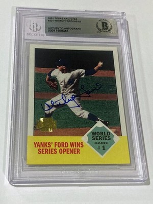Whitey Ford 2001 Topps Archives Beckett BAS Autograph Card Auto 1963 ...