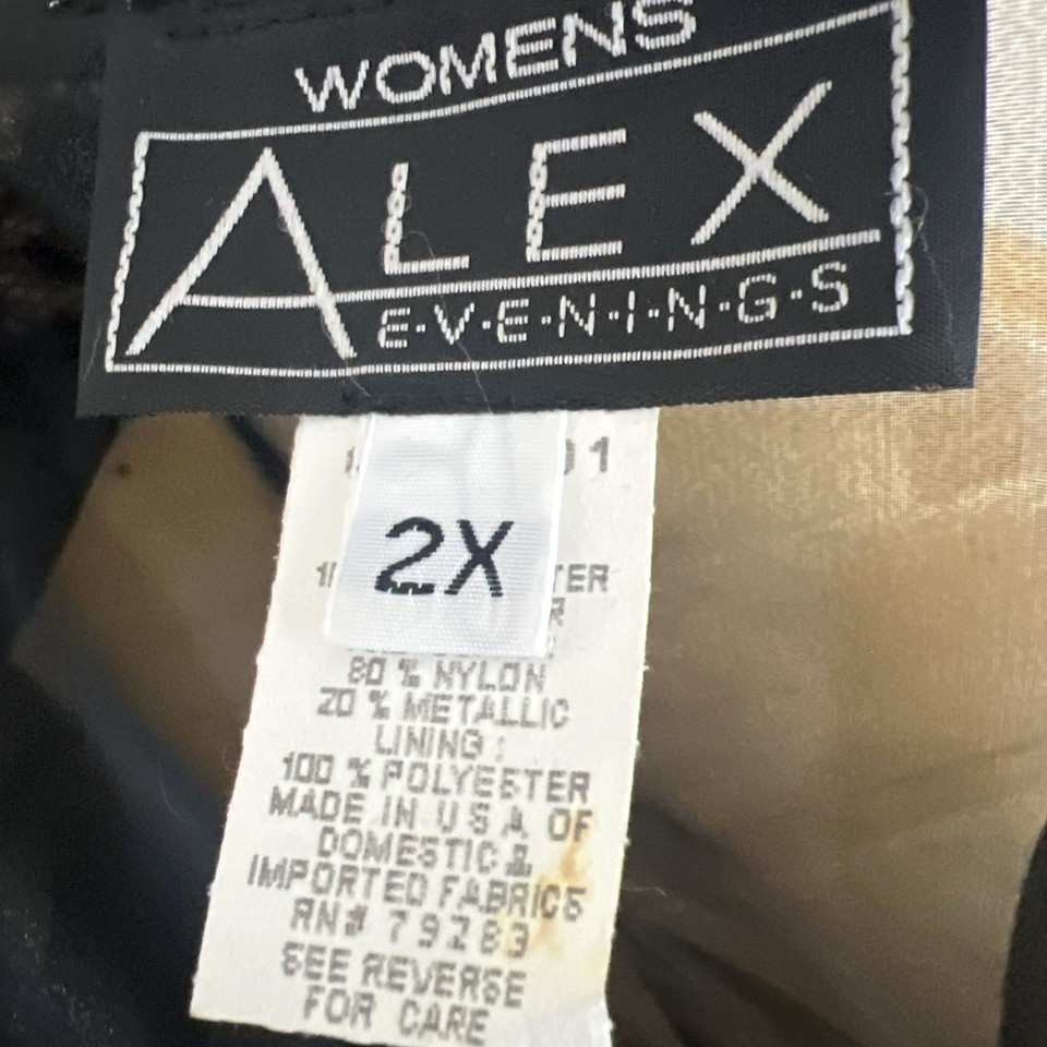 Alex Evenings Women’s 2X Black Lace Sheer Jacket & Tank Top Set NWT ...