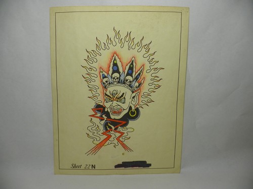 Vintage 1976 Don Nolan " Demon" tattoo flash. Fair condition. | eBay