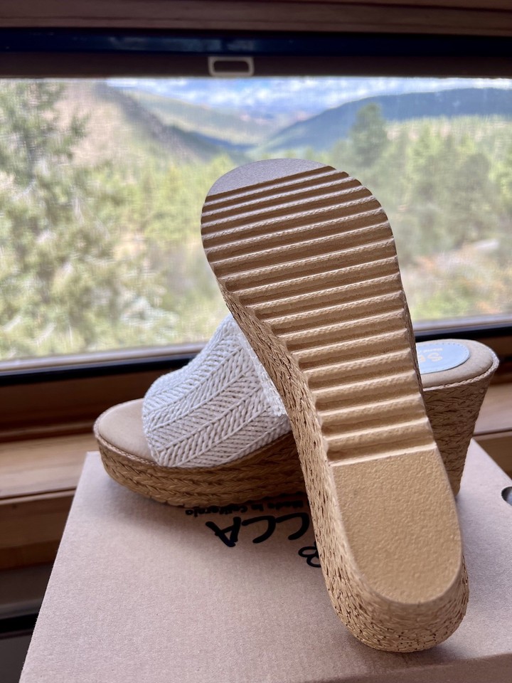 Sbicca Mary White Straw Jute Wedge Sandals Espadrilles Size 9M NEW in ...