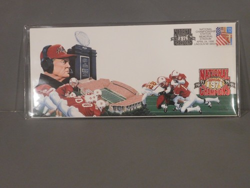 1997 Nebraska NCAA FB Natl Champs Envelope - Tom Osborne - Art by Neal ...