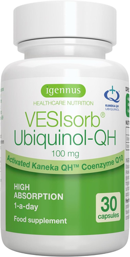 Vesisorb Ubiquinol-Qh Avancé Coq10 100 Mg, 600% De Biodisponibilité ...