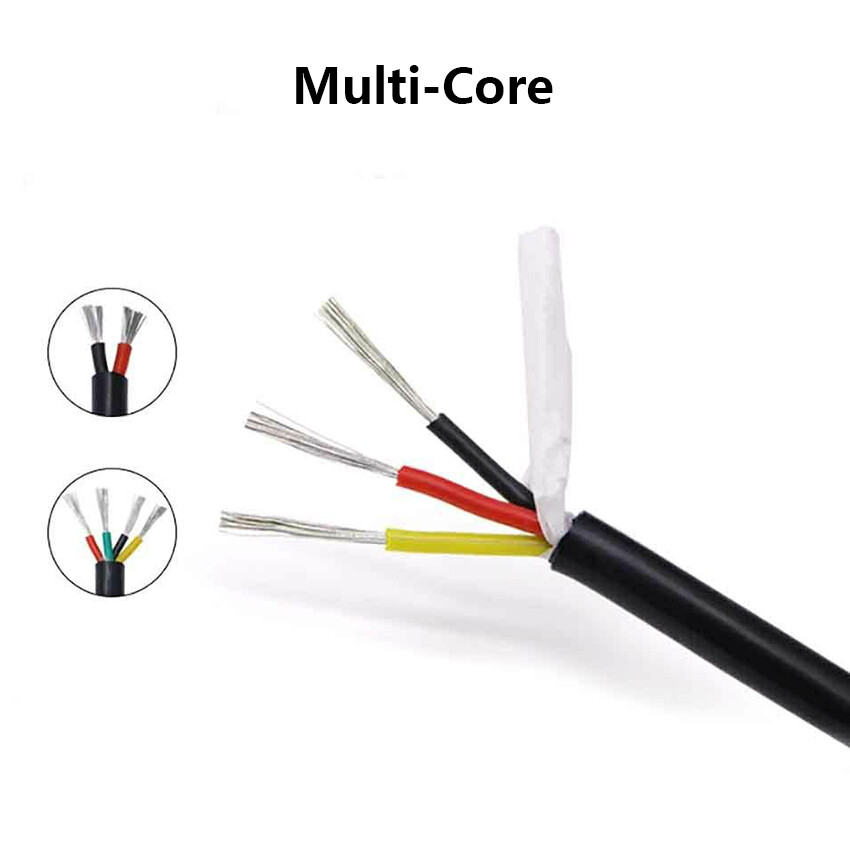 2/3/4-Core 0.3mm²~4mm² Silicone Rubber Cable Tinned Copper Wire Soft ...