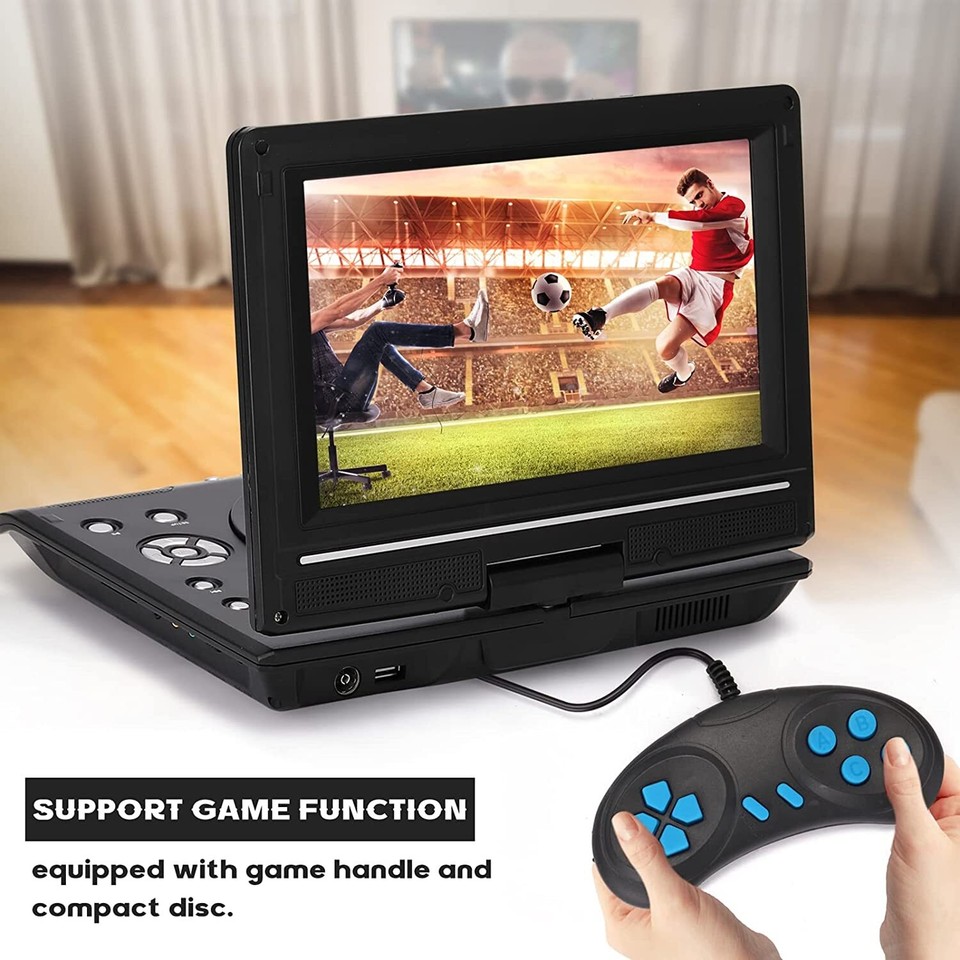 9.8" Portable DVD CD Multimedia Player AV/RCA Output USB TV Player ...