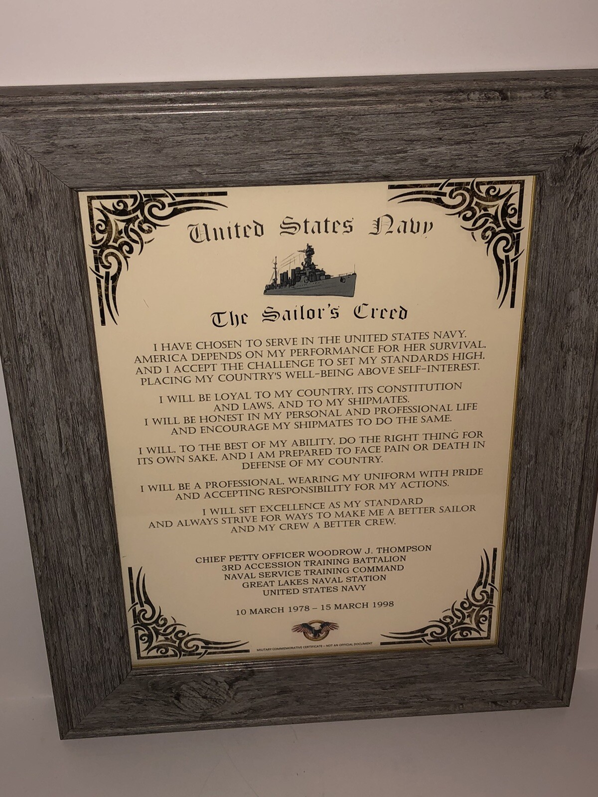 NAVY - 'THE SAILOR'S CREED' PRINT / w/Free Custom Printing | eBay