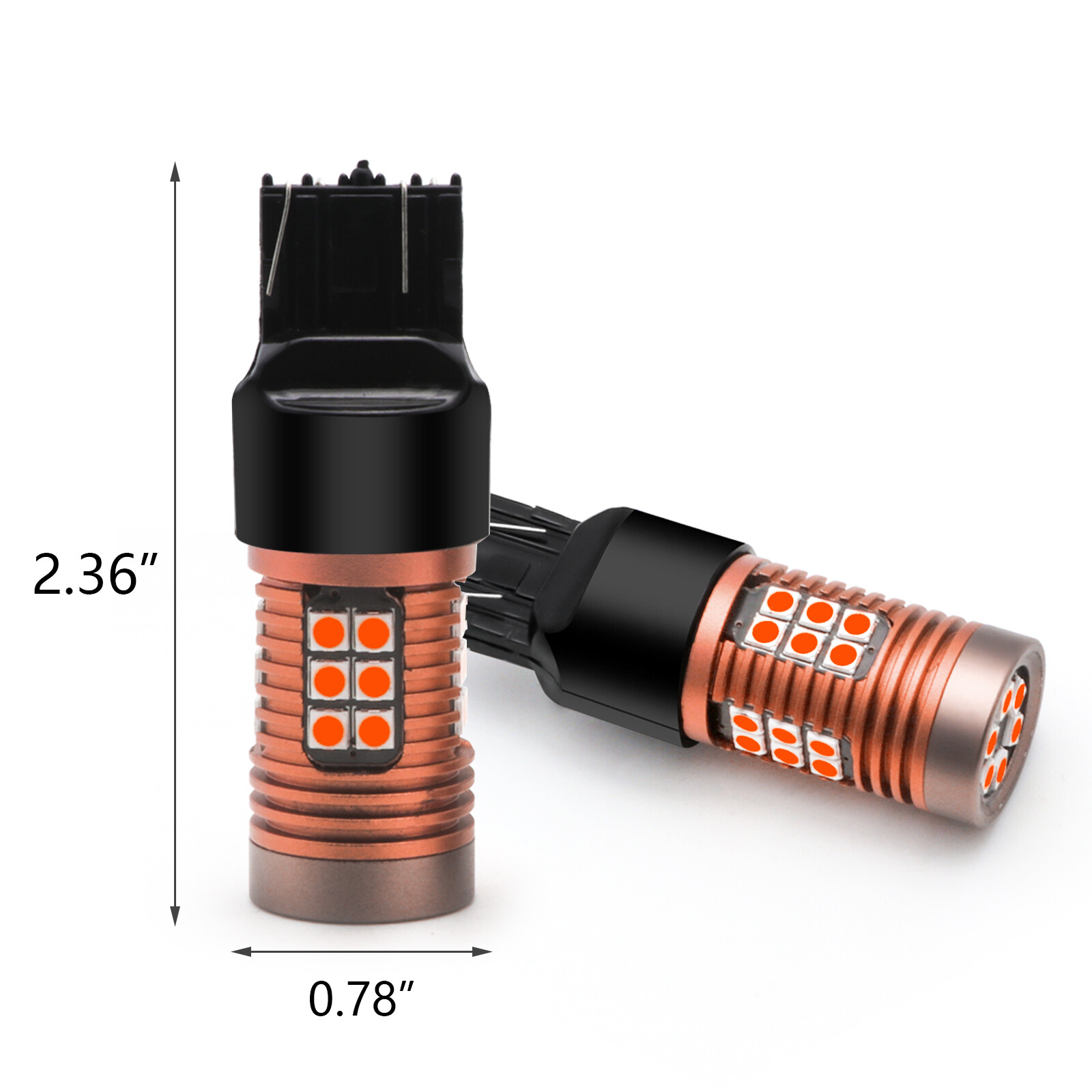2x 7443 7440 7444NA Super Bright Red LED Brake Tail Light Bulbs 30-SMD ...