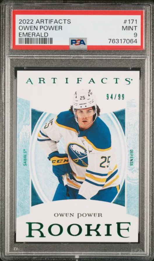 2022-23 Upper Deck Artifacts - Rookies Owen Power #171 Emerald /99 (RC ...